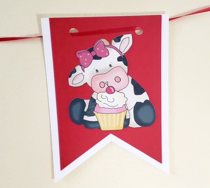 One Cow Banner Birthday Cow Banner Barn Animal Banner | Etsy