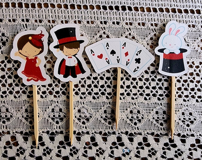 Magic Show Cupcake Toppers, Magician Cupcake Toppers, Cupcake ...