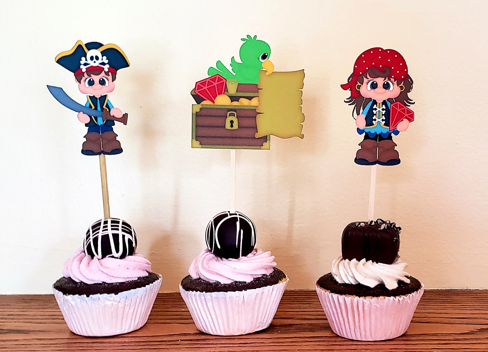 Pirate Cupcake Toppers Birthday Cupcake Toppers Pirate | Etsy