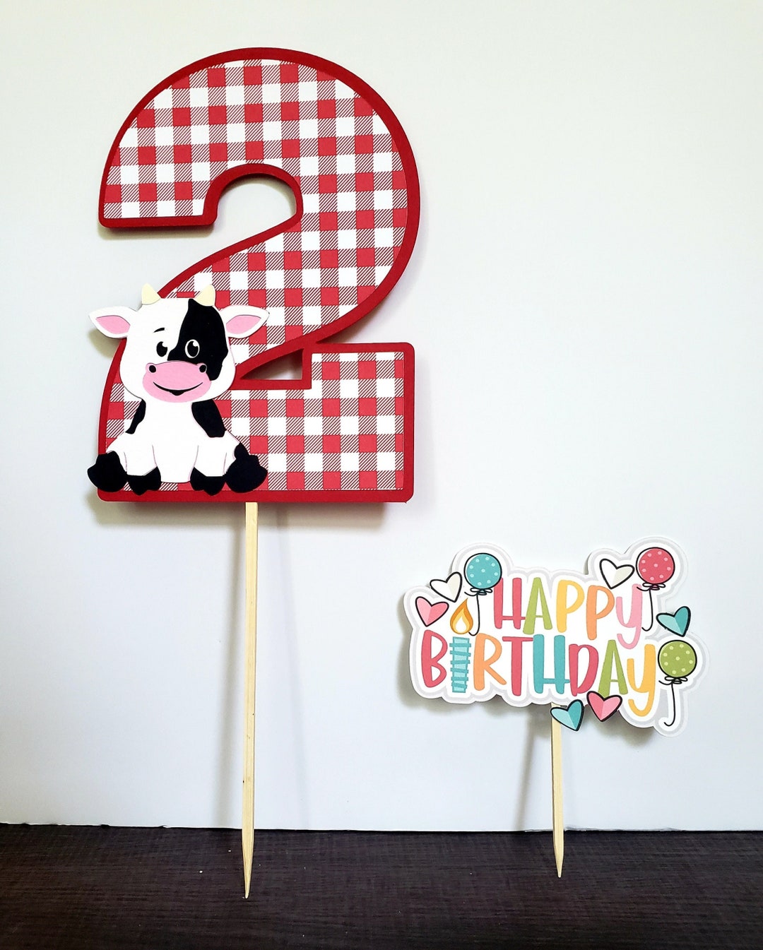 Topper de pastel de cumpleaños, topper de pastel de vaca, cumpleaños de ...