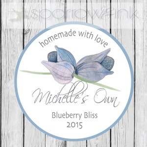 Personalized Vintage Mason Jar Stickers Watercolor Flowers Name and ...