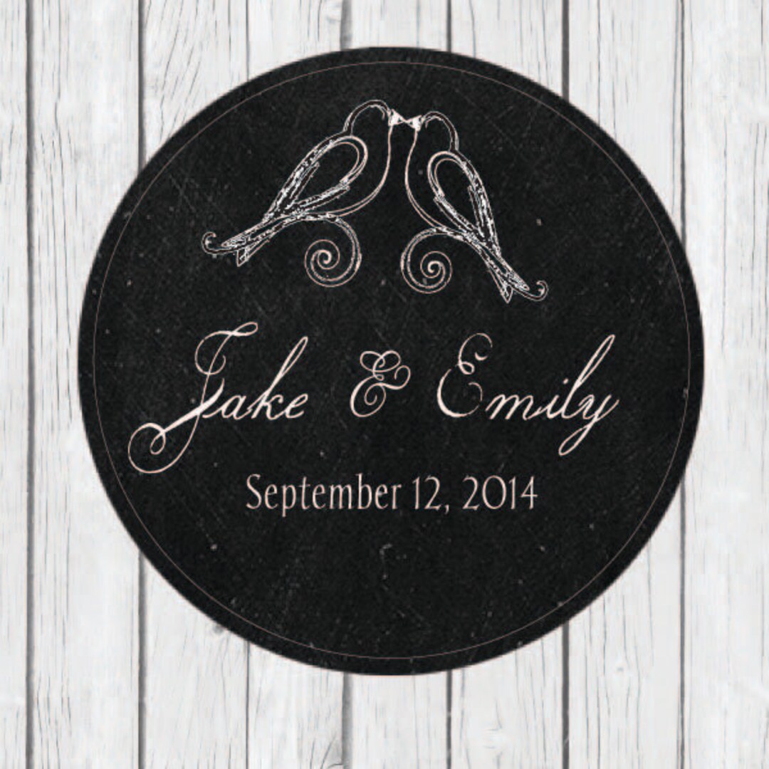 PRINTED 2" Custom Wedding Label for Canning Jar Stickers Wedding Favor ...