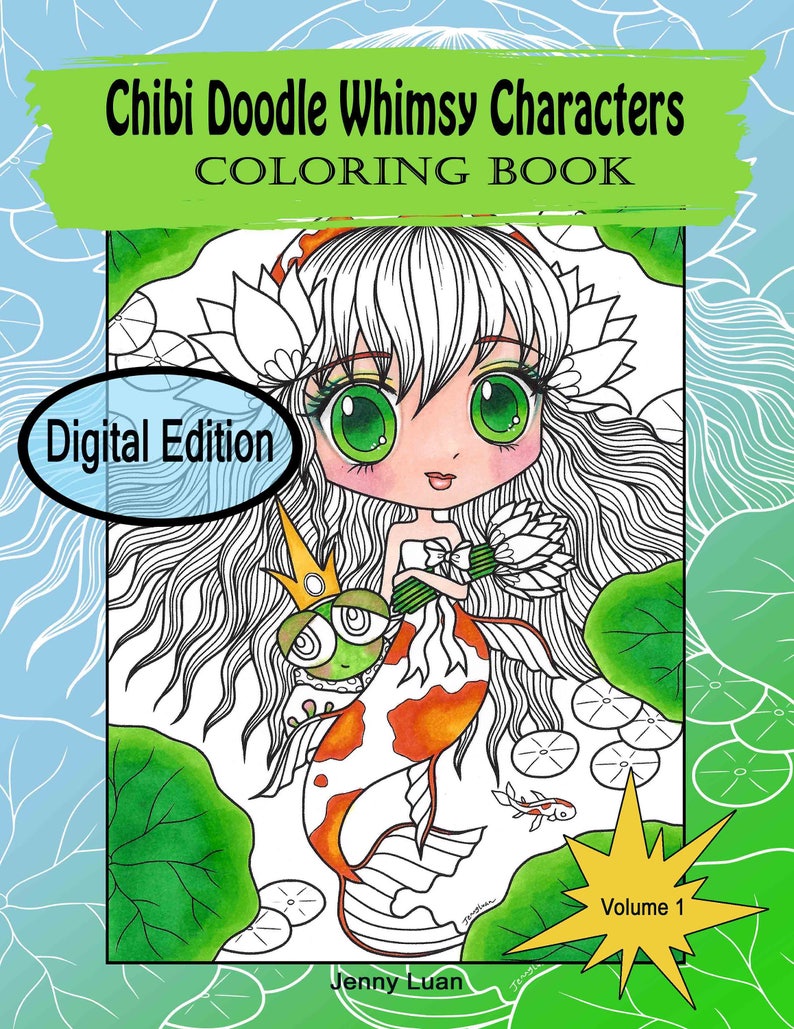 Digital Edition Chibi Doodle Whimsy Characters Coloring Book - Etsy