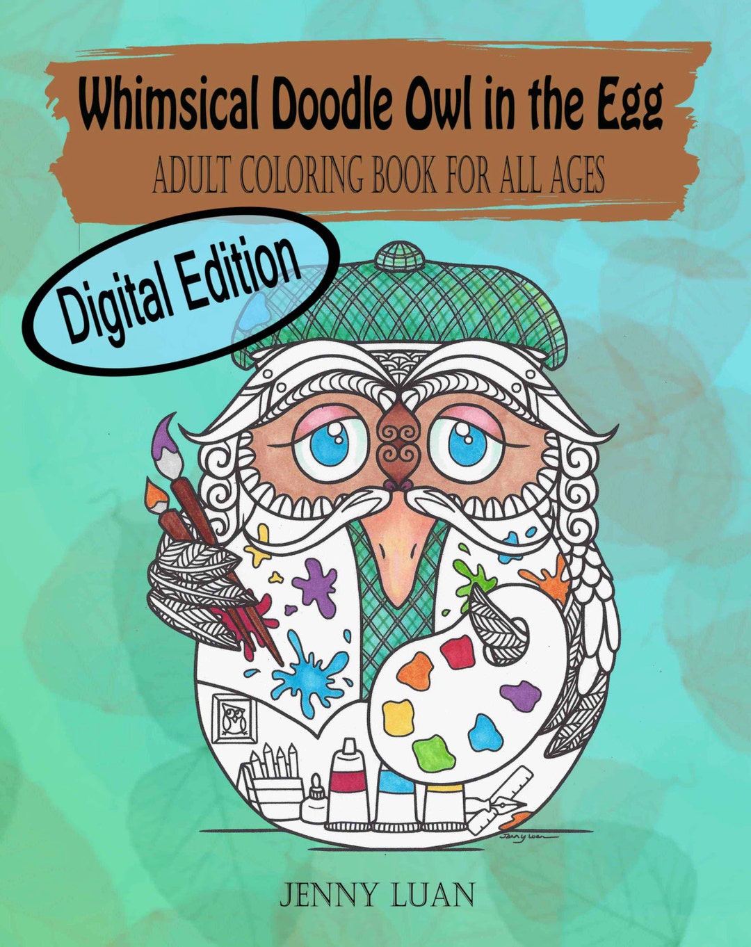 Digital Edition Whimsical Doodle Owl in the Egg Adult Coloring Book and ...
