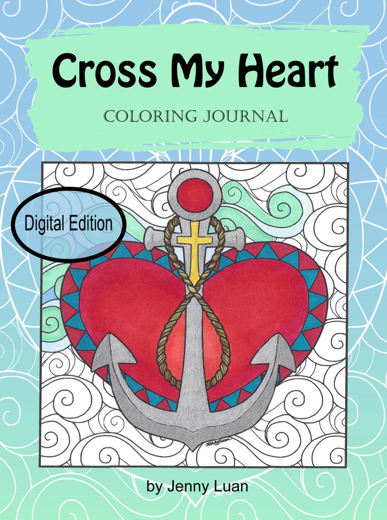 Digital Edition Cross My Heart Christian Coloring Journal for - Etsy