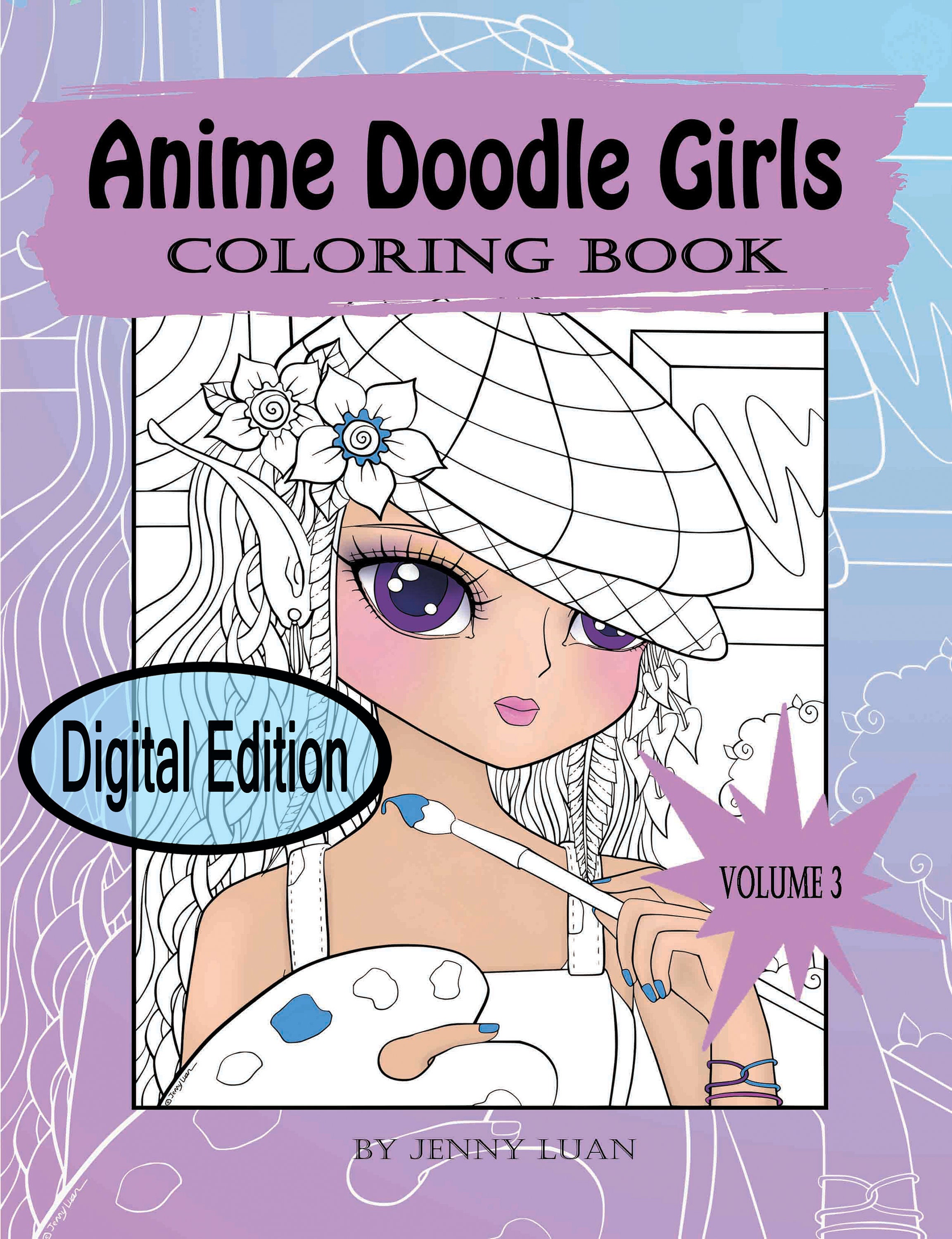 Digital Edition Anime Doodle Girls Volume 3 Coloring Book for - Etsy