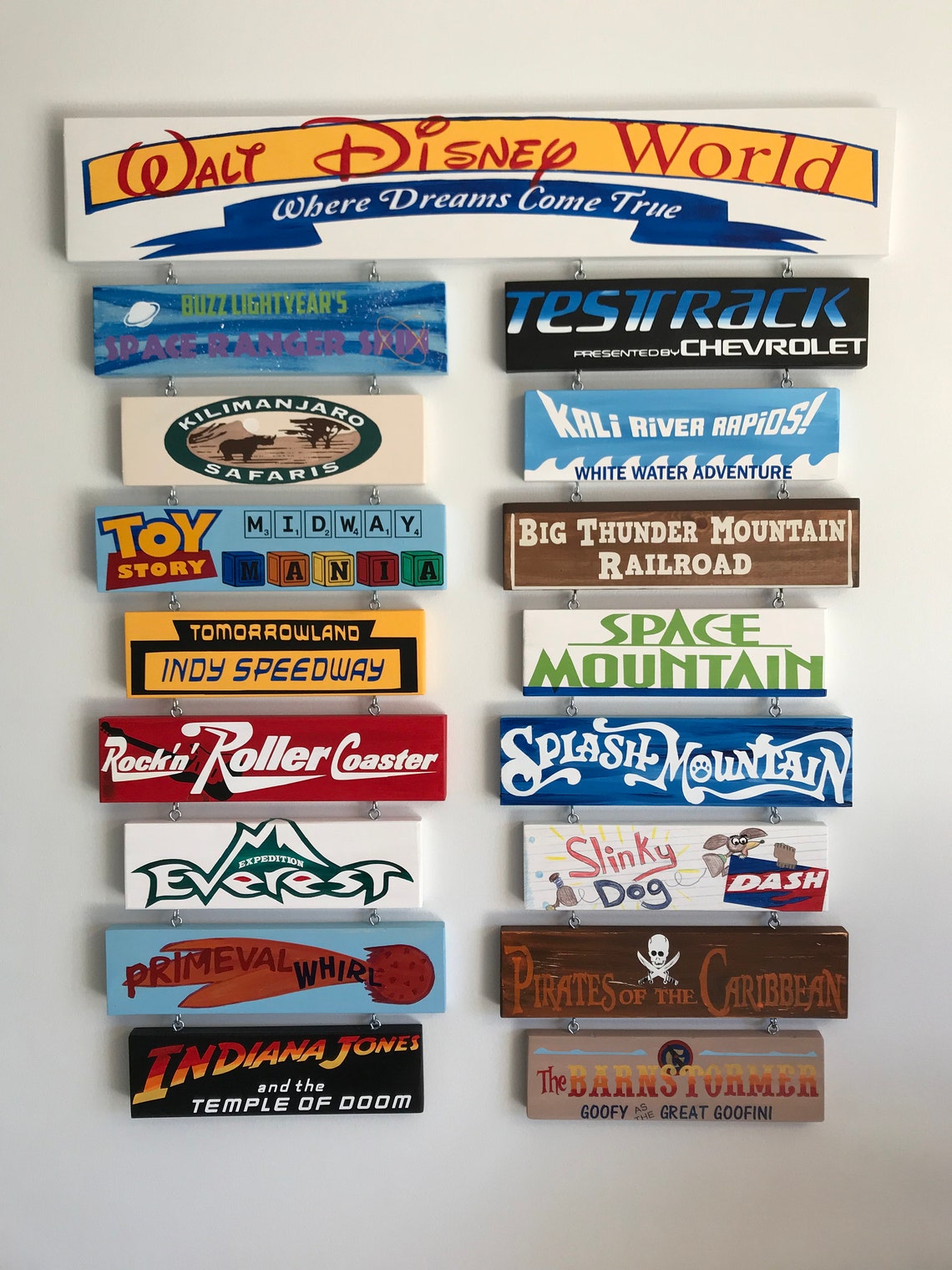 Hand Painted Disney Sign Xl in Width With 2 Rows of Signs | Etsy