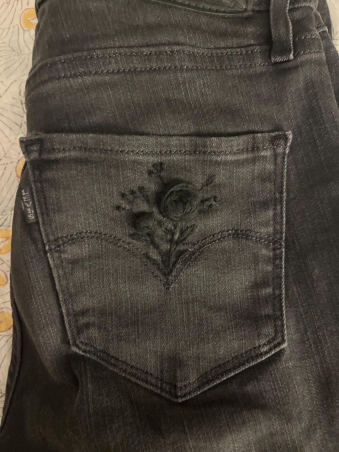 Hand Embroidered Rose Levi’s Jeans Size 28 - Etsy