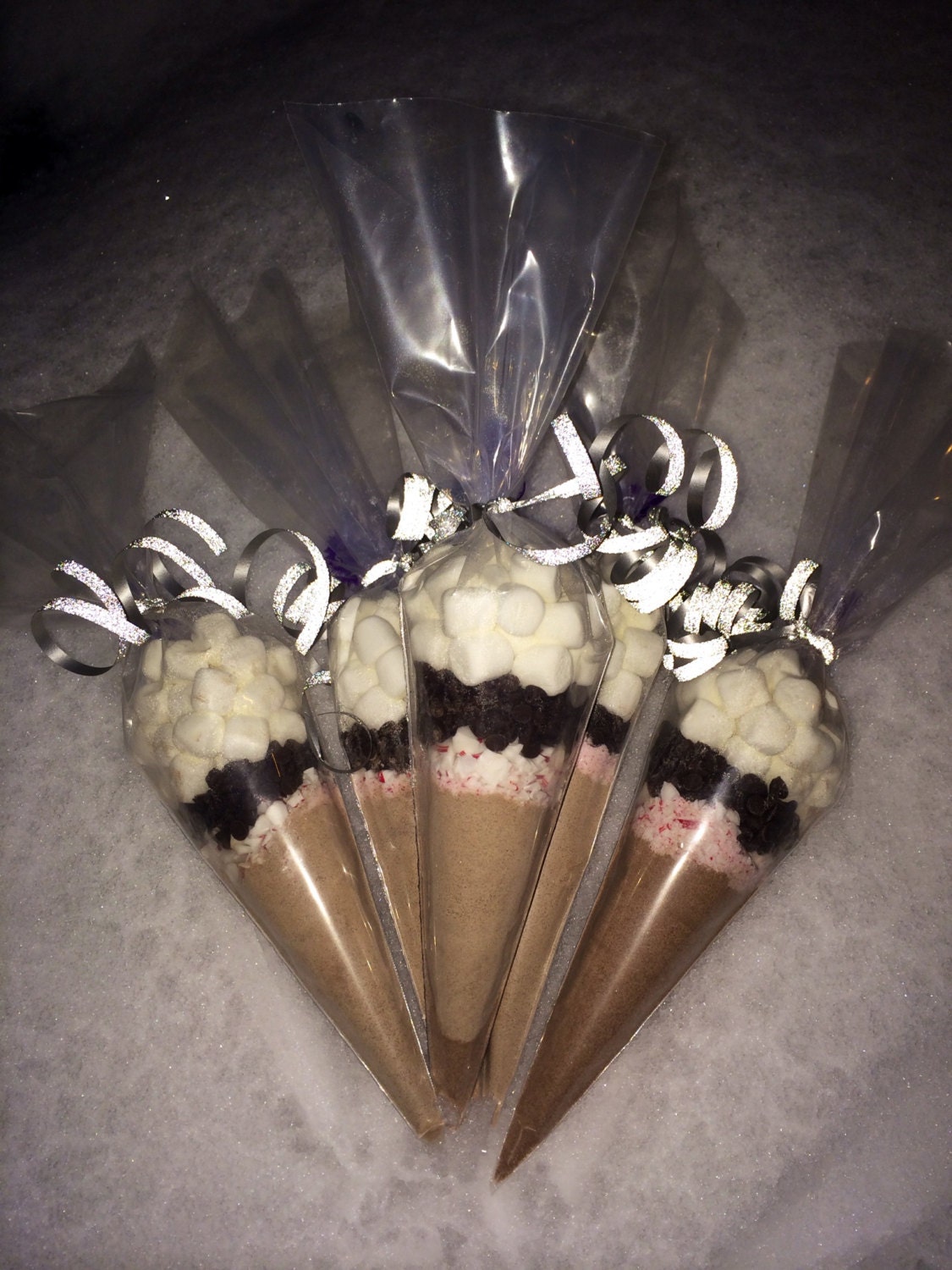 Set of 5 Hot Chocolate Cocoa Cones Gift Bags Kit Marshmallows - Etsy