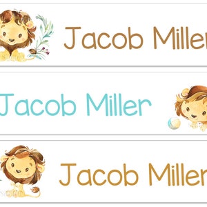 Cute Lion Waterproof Name Labels Kids Labels Daycare Labels Bottle ...