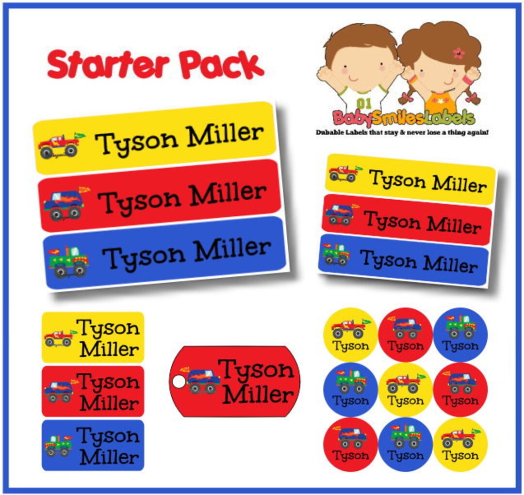 Starter Label Pack - Personalized Waterproof Labels Shoe Labels ...