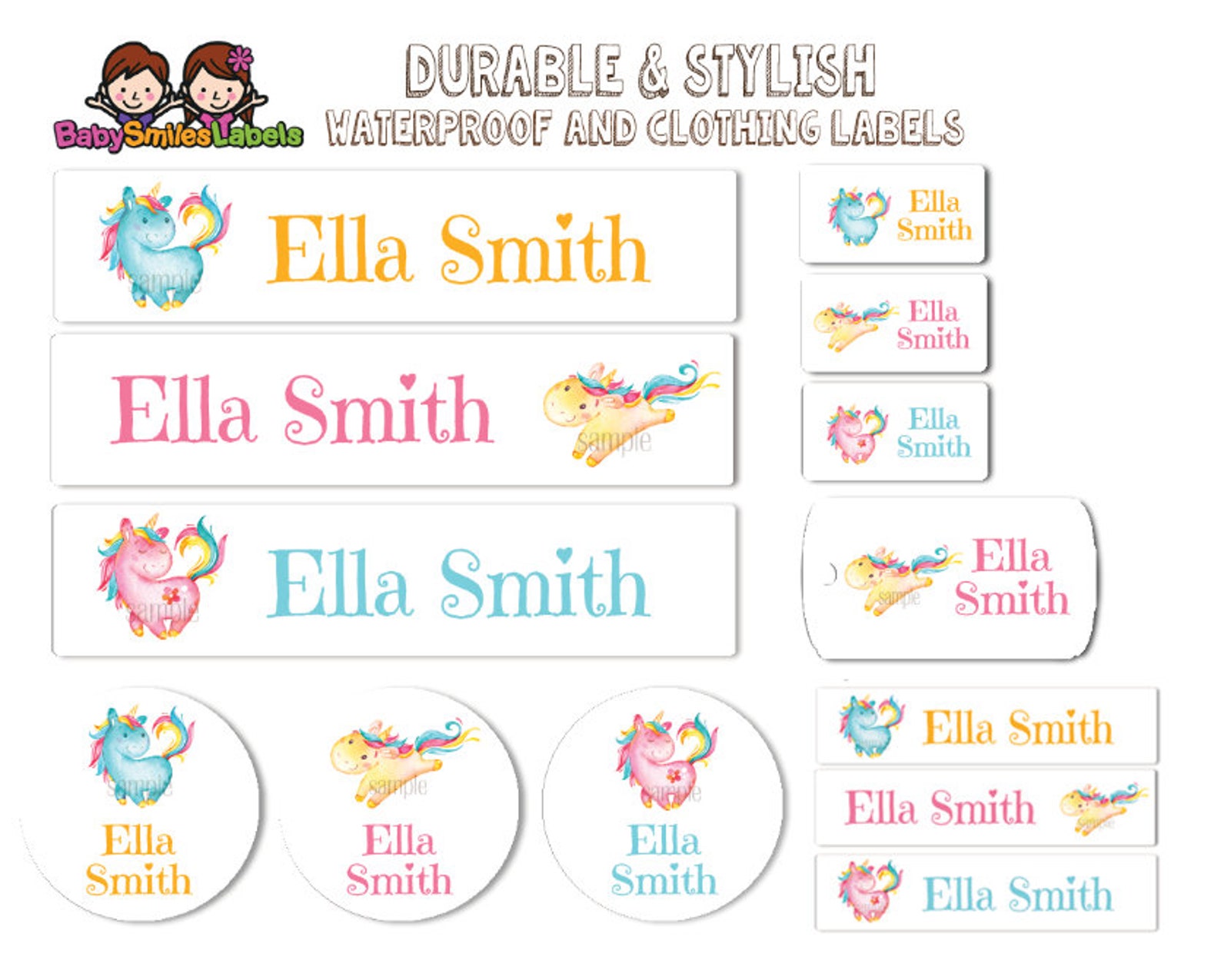 Waterproof Name Labels School Name Labels Girl Labels Clothing | Etsy