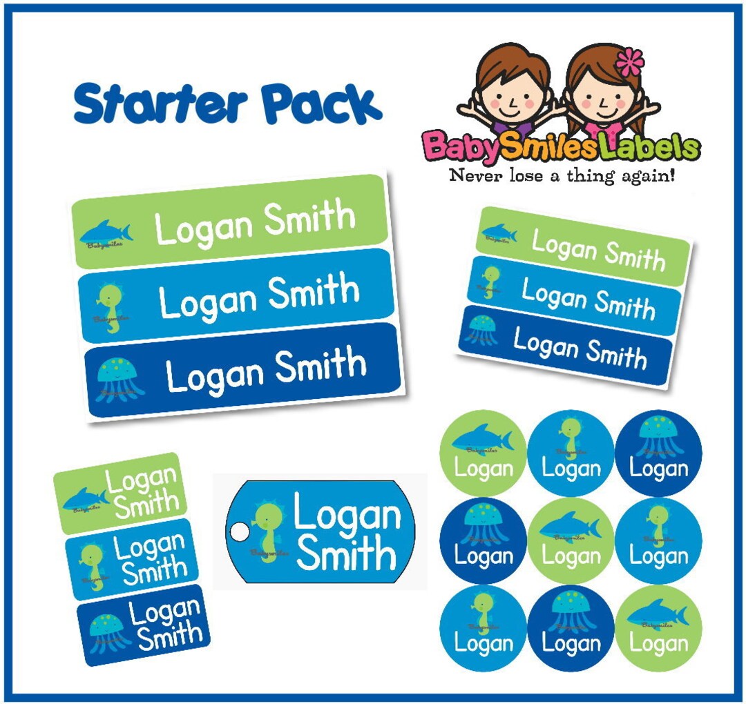 Starter Label Pack - Personalized Waterproof Labels Shoe Labels ...