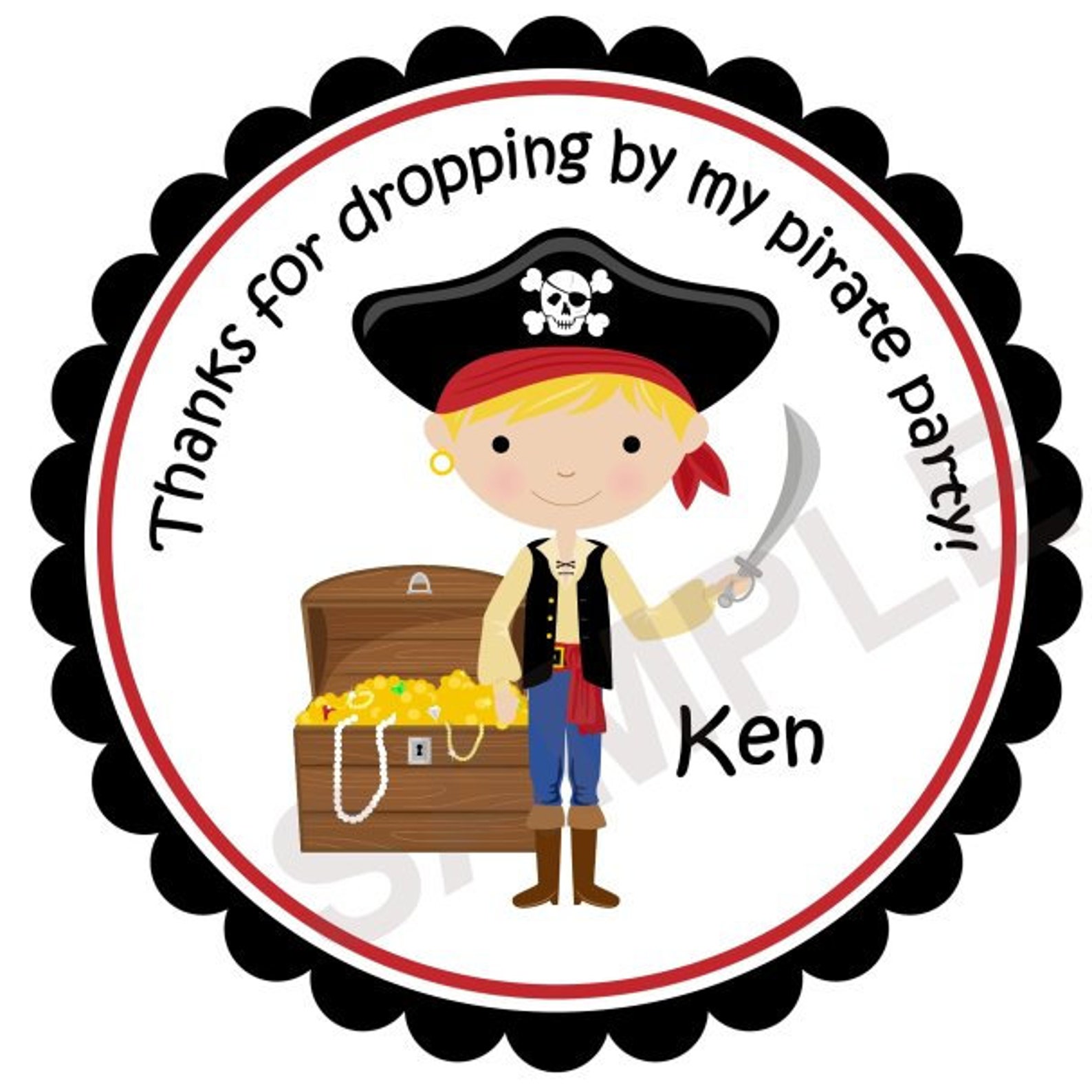 Pirate Ship Stickers Pirate Birthday Stickers Pirate Party Favor ...