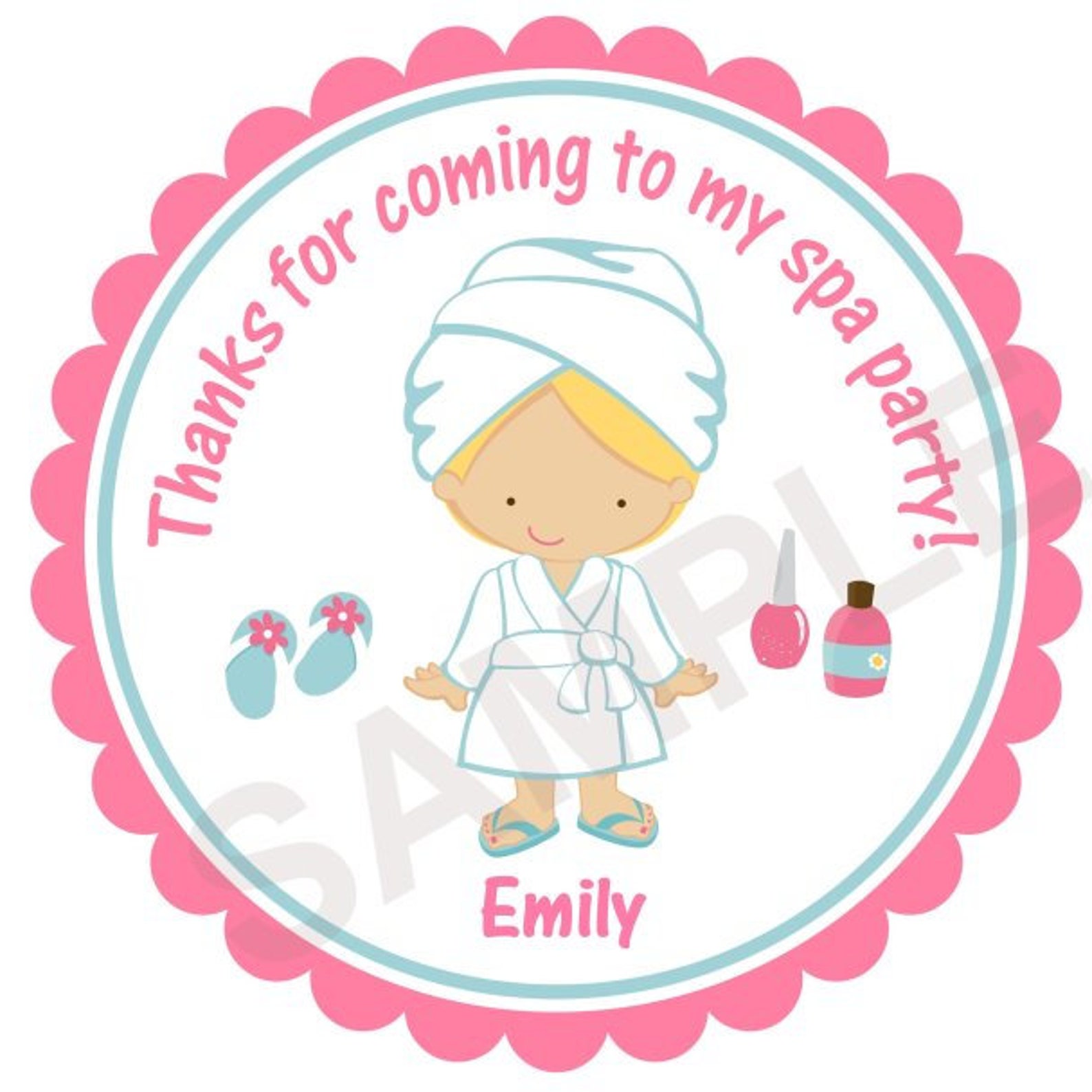 Spa Party Stickers Personalized Birthday Stickers Spa Birthday - Etsy