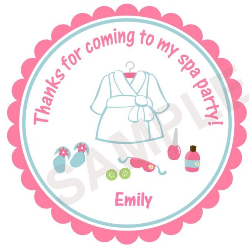 Spa Party Stickers Personalized Birthday Stickers Spa Birthday - Etsy