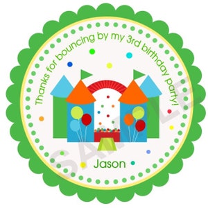 Bounce House Personalized Birthday Stickers Party Favor Stickers Kids ...