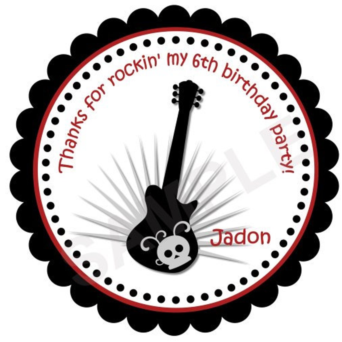 Rock Star Stickers Guitar Party Stickers Personalized Birthday - Etsy