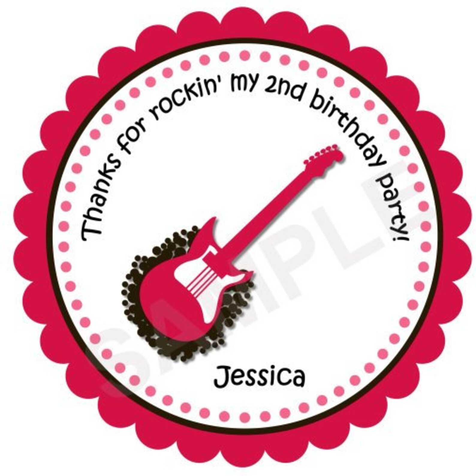 Rock Star Stickers Guitar Party Stickers Personalized Birthday - Etsy