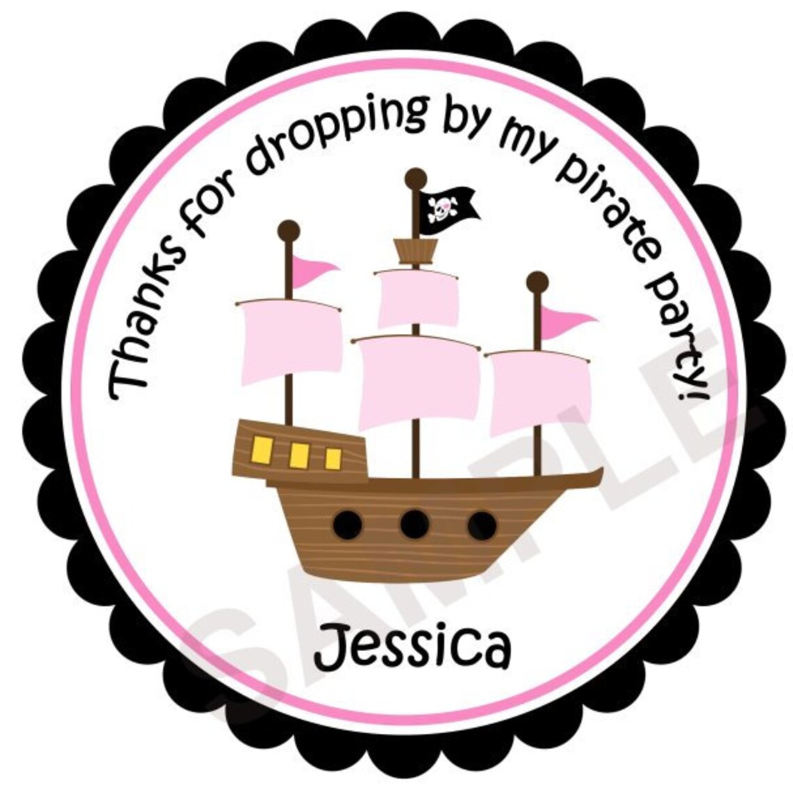 Pirate Ship Stickers Pirate Birthday Stickers Pirate Party Favor ...