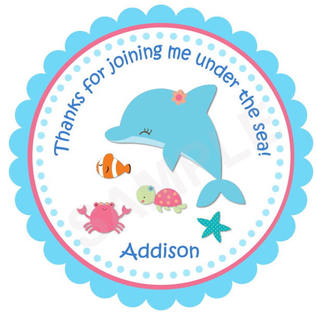 Sea World Birthday Stickers Under the Sea Stickers Personalized ...