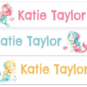 Mermaid Waterproof Name Labels School Name Labels Girl Labels Clothing ...