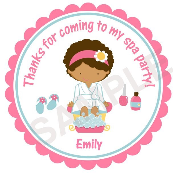 Spa Party Stickers Personalized Birthday Stickers Spa Birthday | Etsy