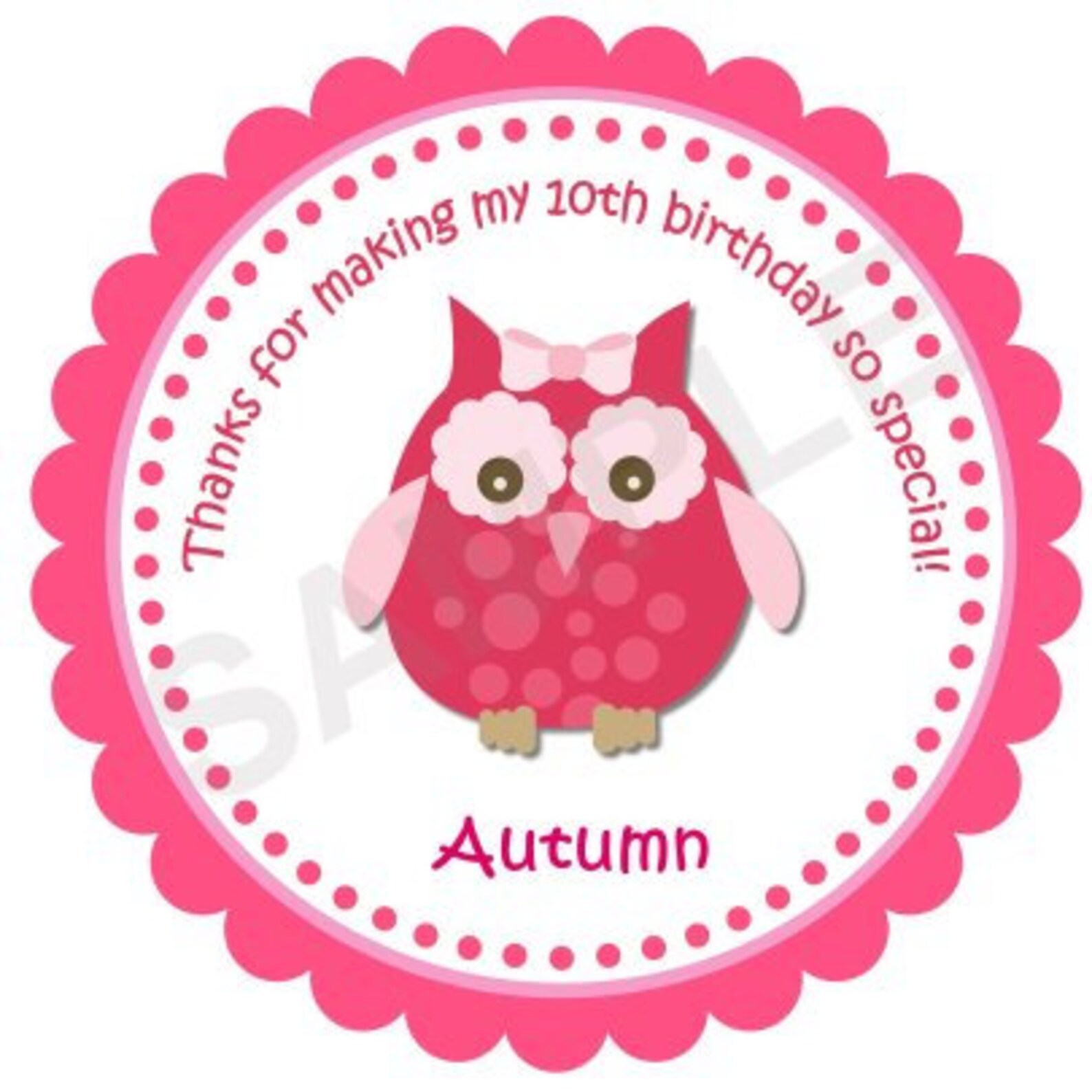 Owl Birthday Stickers Personalized Birthday Stickers Favor Stickers ...