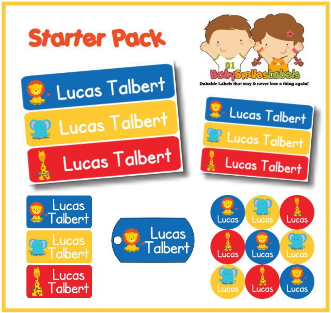 Starter Label Pack - Personalized Waterproof Labels Shoe Labels ...
