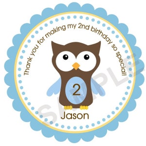 Owl Birthday Stickers Personalized Birthday Stickers Favor Stickers ...