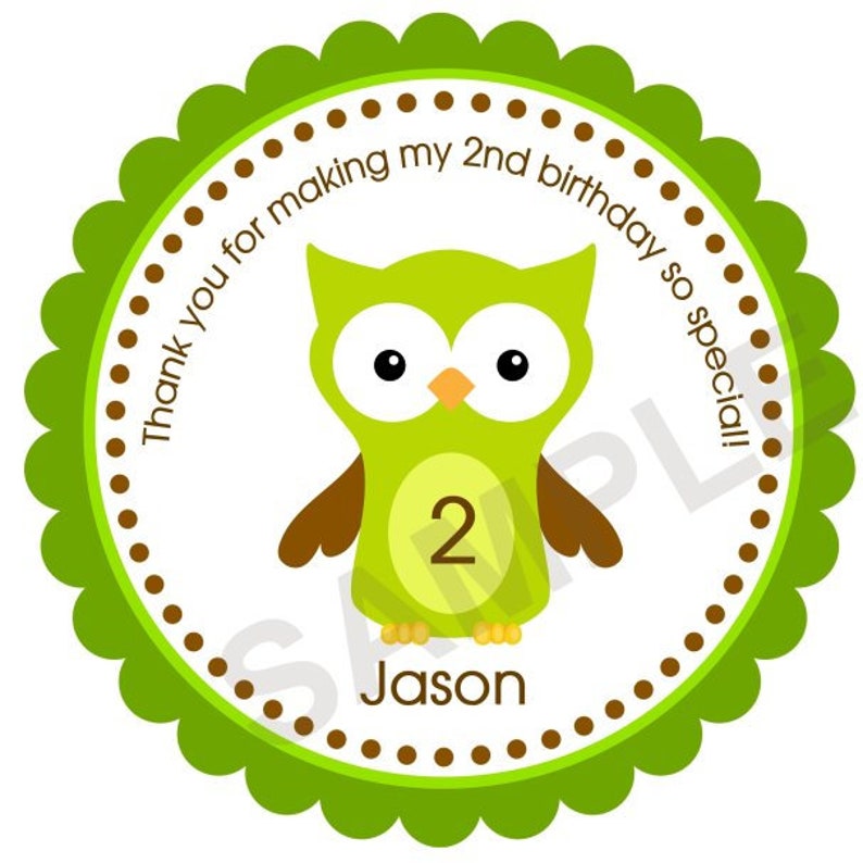 Owl Birthday Stickers Personalized Birthday Stickers Favor Stickers ...