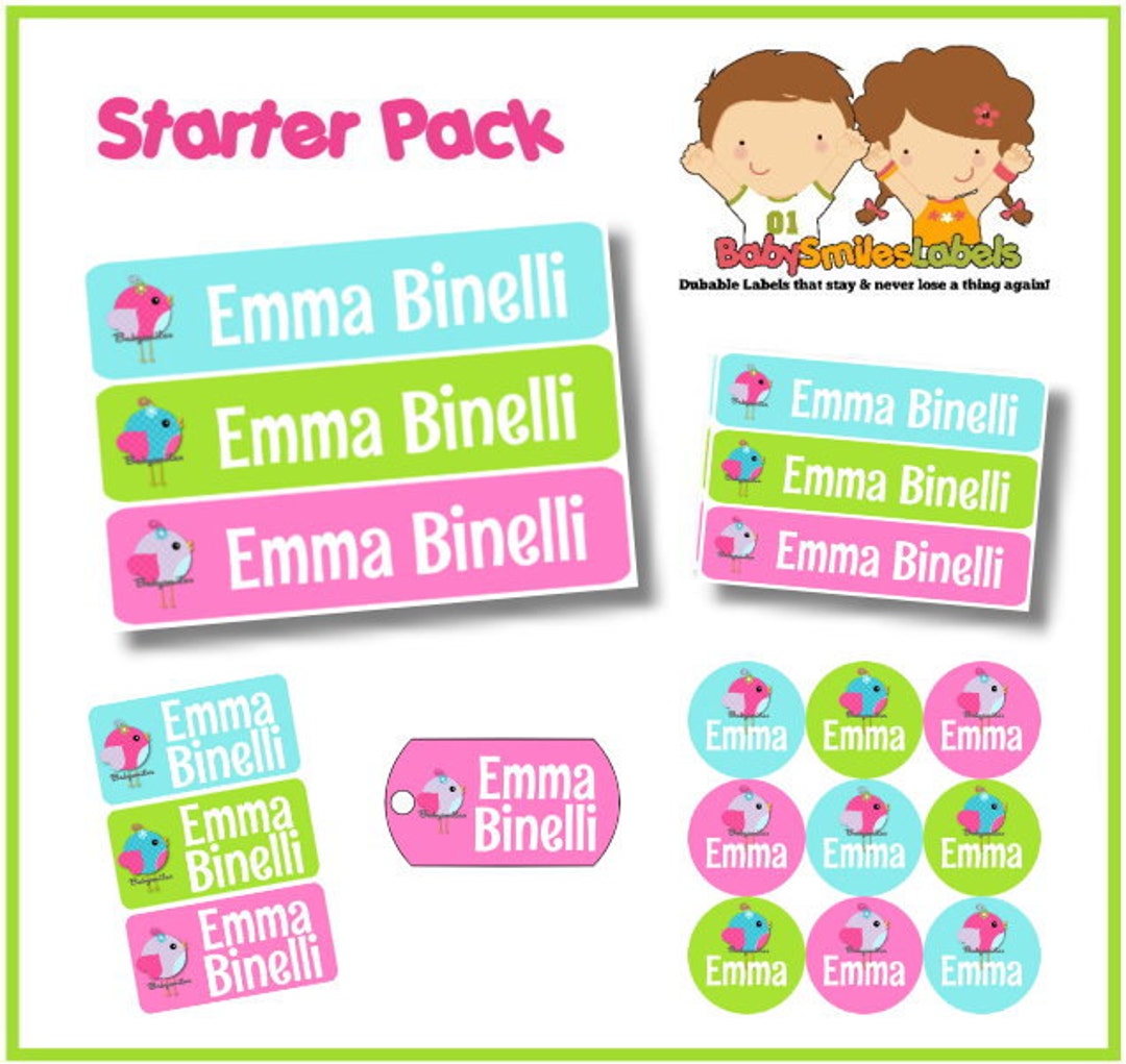 Starter Label Pack - Personalized Waterproof Labels Shoe Labels ...