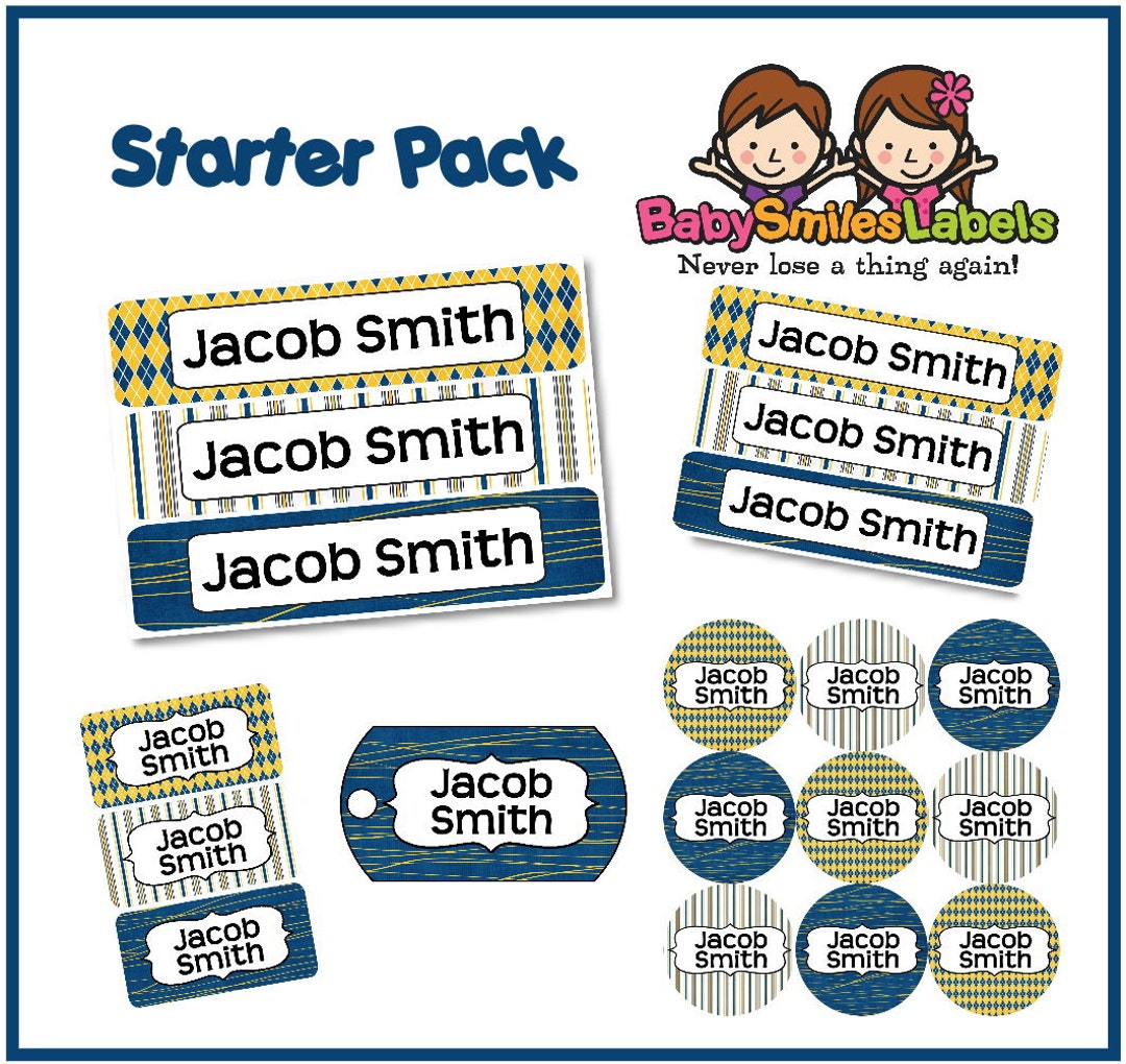 Starter Label Pack Personalized Waterproof Labels Shoe Labels Clothing ...