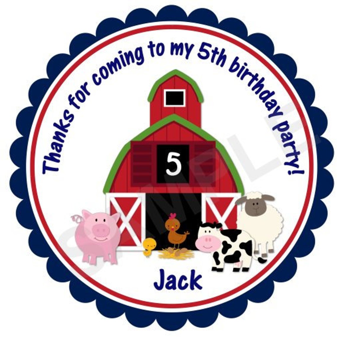 Farm Birthday Stickers Personalized Birthday Stickers Farm - Etsy