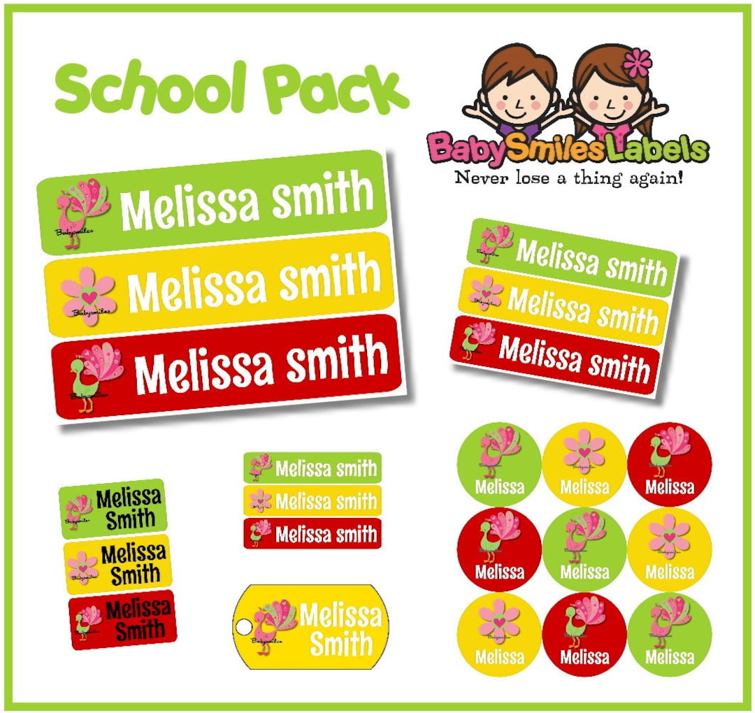 Sac à dos scolaire - Etiquettes imperméables personnalisées Etiquettes ...