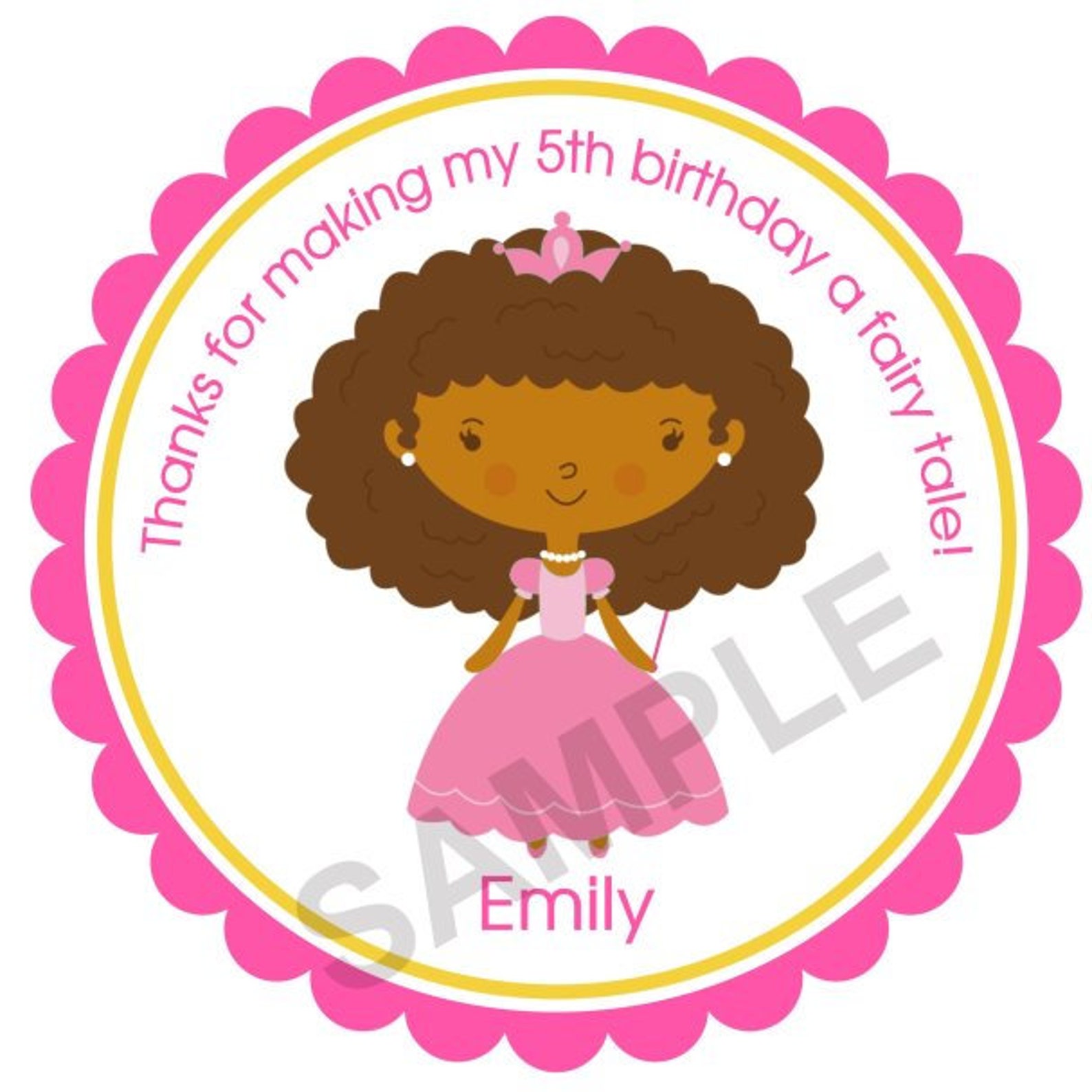 Princess Personalized Birthday Stickers Party Favor Stickers - Etsy