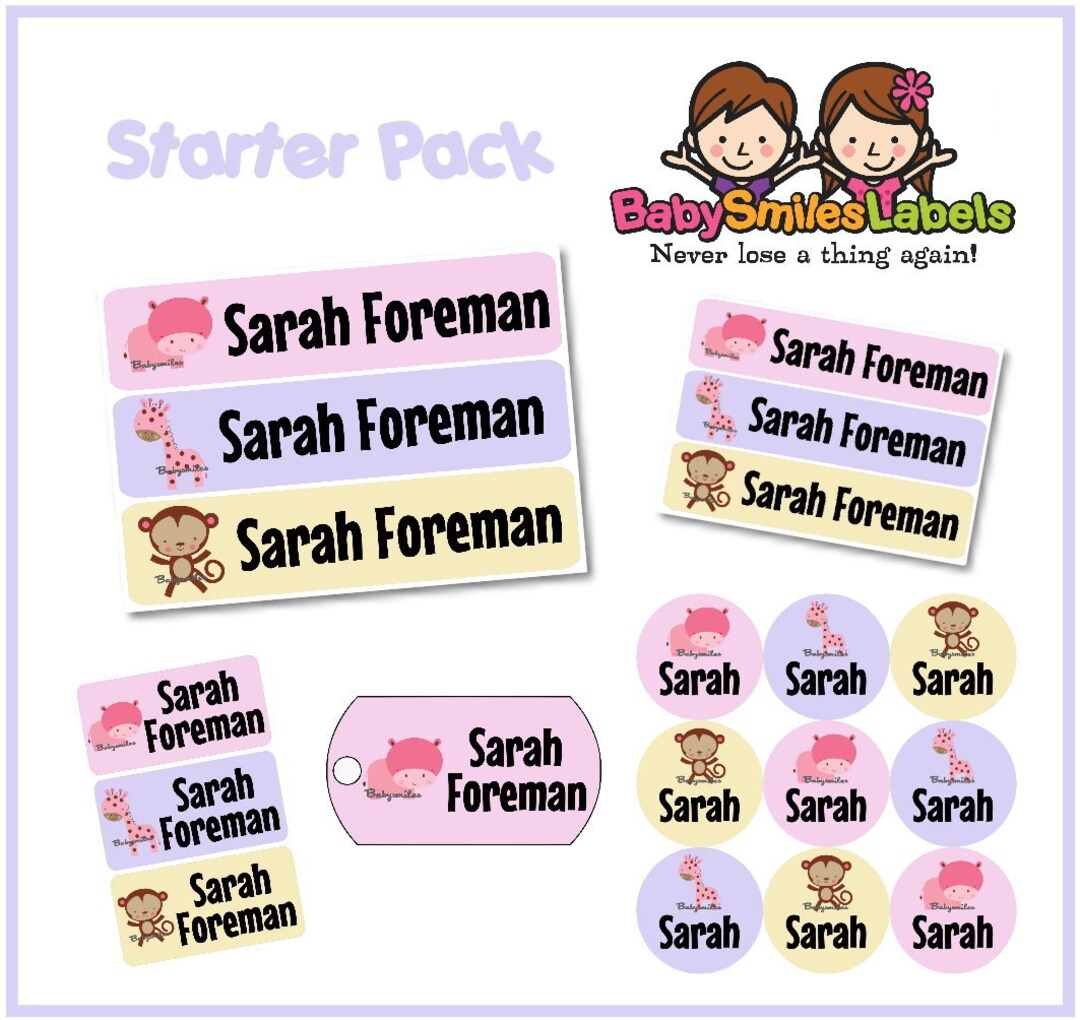 Starter Label Pack - Personalized Waterproof Labels Shoe Labels ...