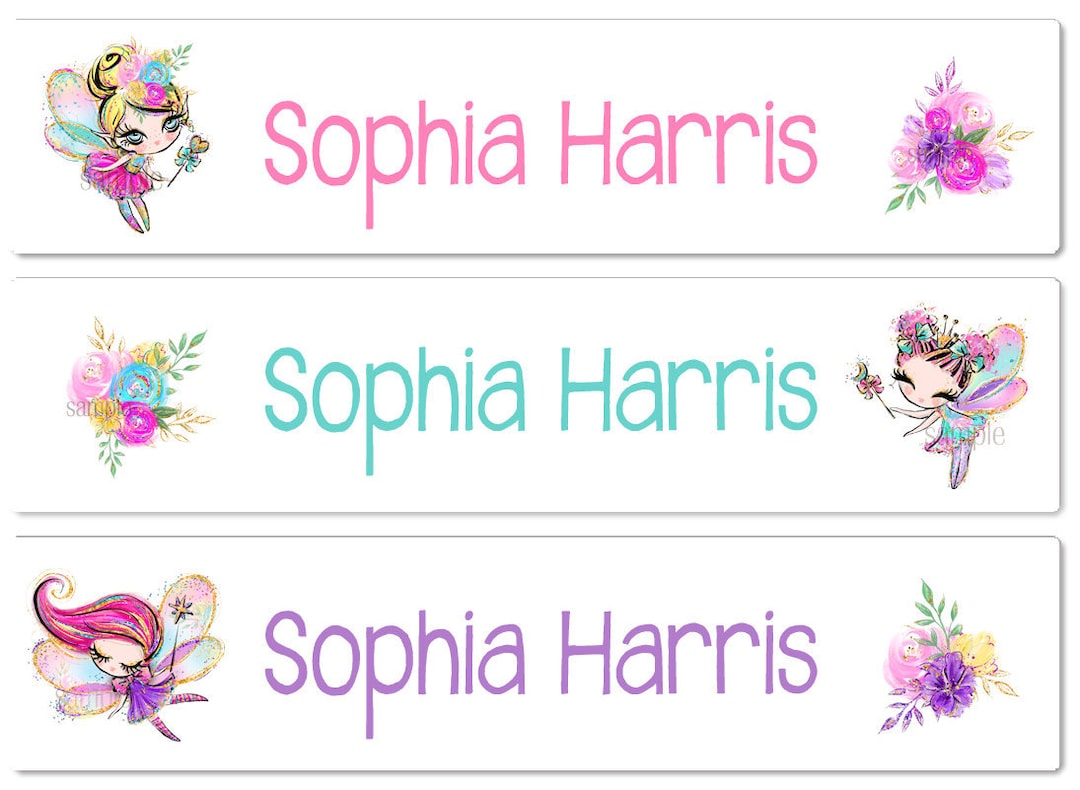 Fairies Waterproof Name Labels Daycare Name Labels Bottle Labels Girl ...