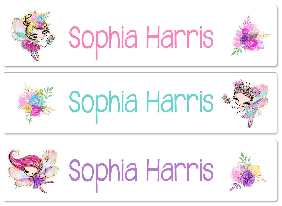 Fairies Waterproof Name Labels Daycare Name Labels Bottle | Etsy