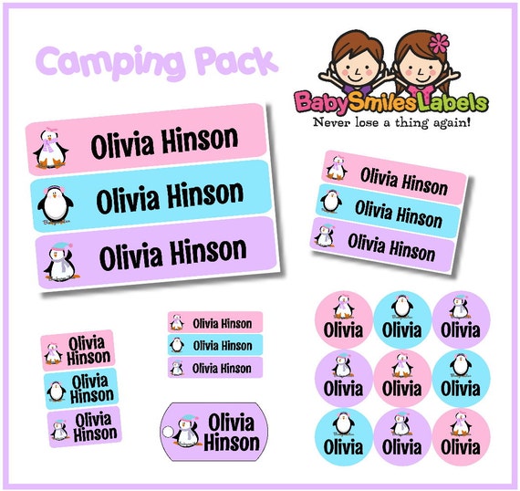 Camp Pack Personalized Waterproof Labels Shoe Labels | Etsy
