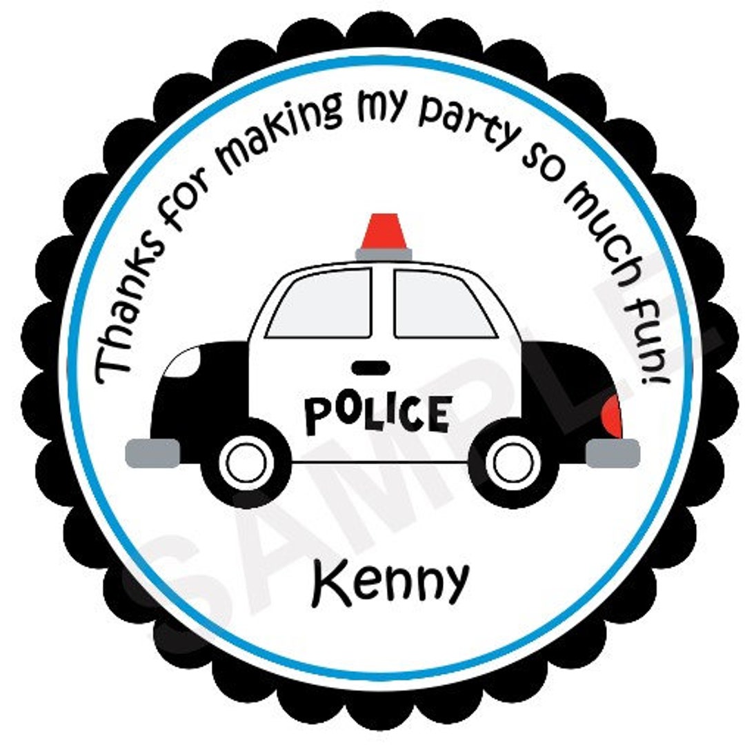 Police Party Stickers Fire Truck Stickers Personalized Birthday ...