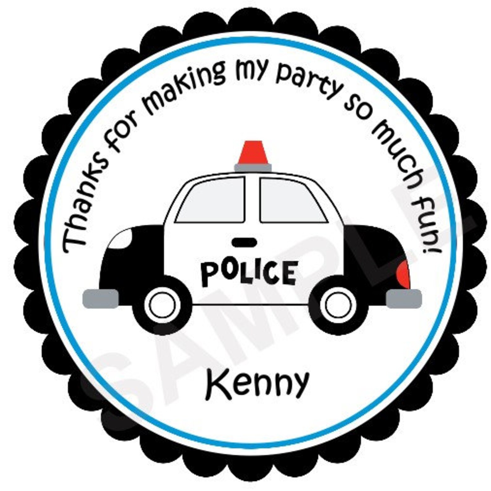 Police Party Stickers Fire Truck Stickers Personalized Birthday ...