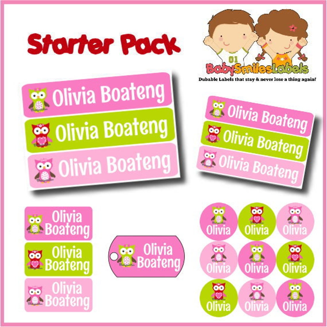 Starter Label Pack - Personalized Waterproof Labels Shoe Labels ...