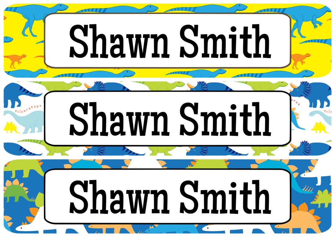 Dinosaurs Name Labels Personalized Waterproof Labels Waterproof ...
