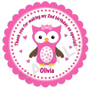 Owl Birthday Stickers Personalized Birthday Stickers Favor Stickers ...