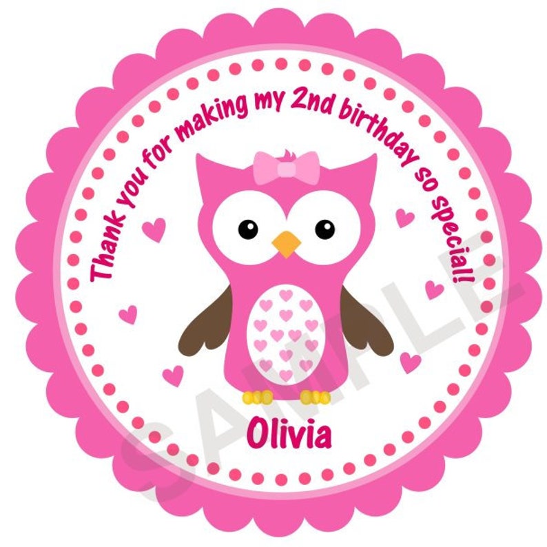 Owl Birthday Stickers Personalized Birthday Stickers Favor Stickers ...