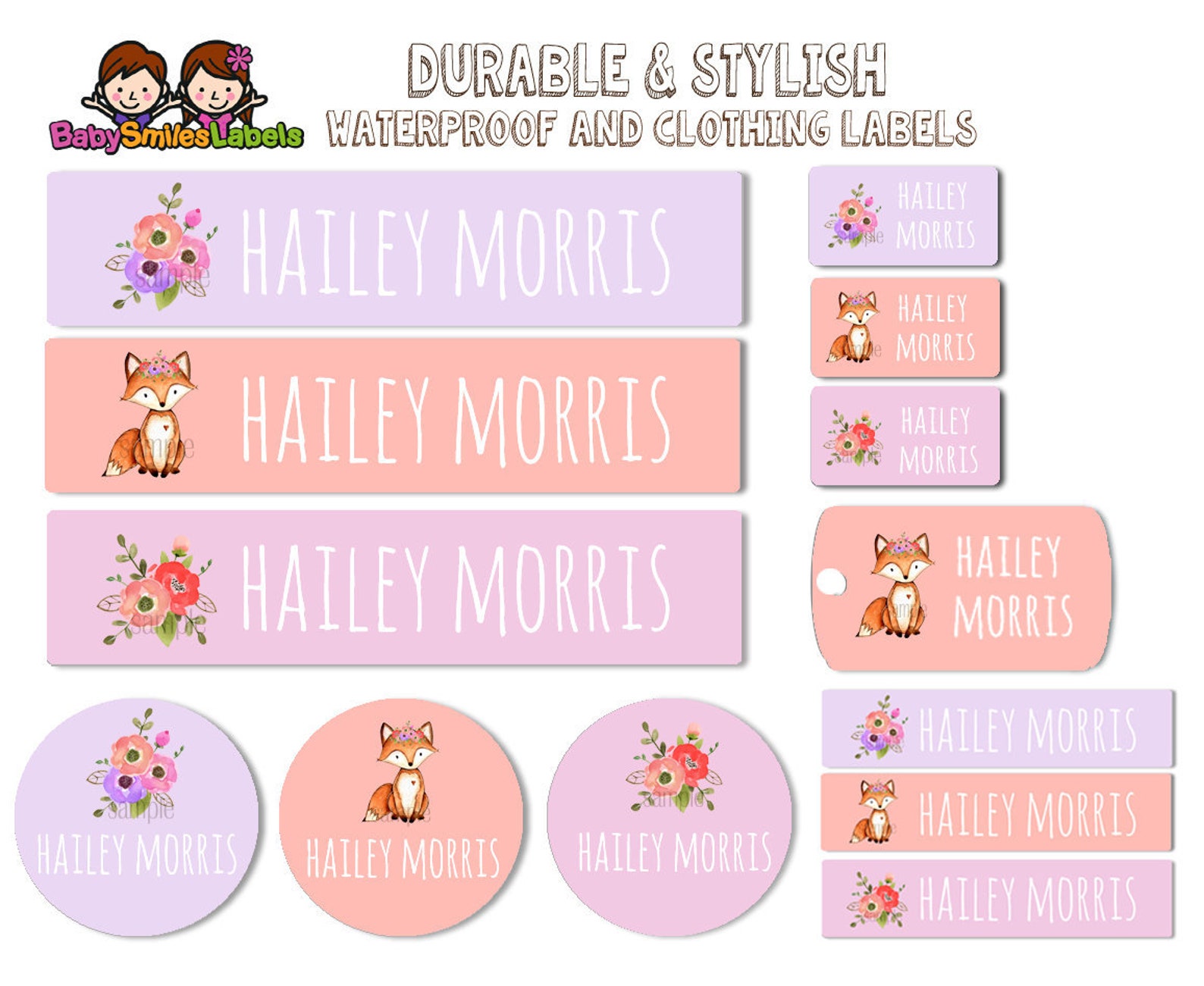 Waterproof Name Labels School Name Labels Girl Labels Clothing - Etsy