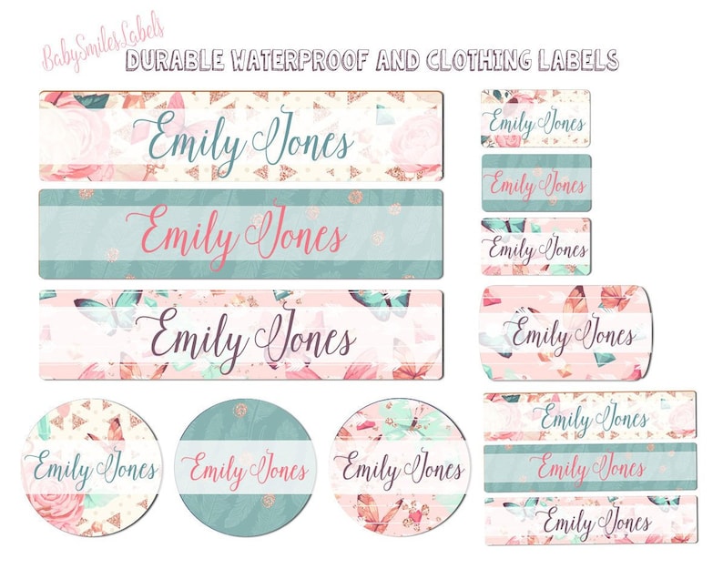 Girl Name Labels Waterproof Labels Daycare Labels Clothing - Etsy
