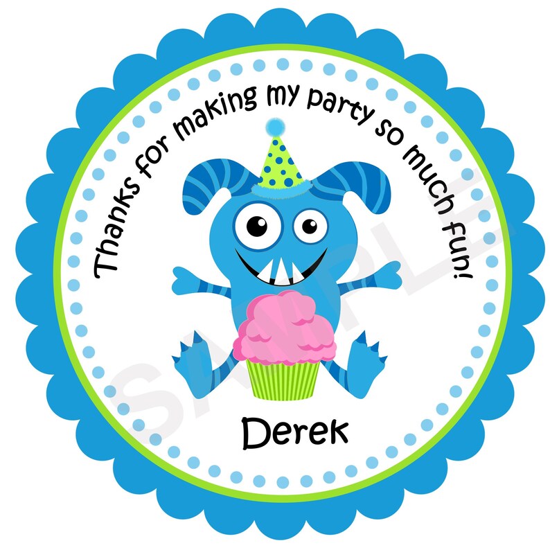 Monster Birthday Stickers Monster Stickers Personalized Birthday ...