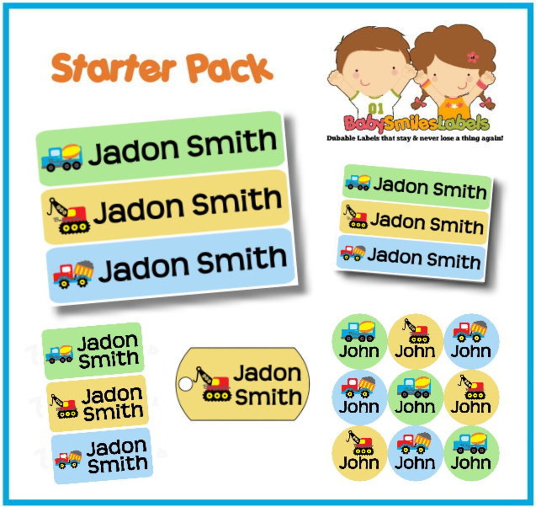 Starter Label Pack - Personalized Waterproof Labels Shoe Labels ...